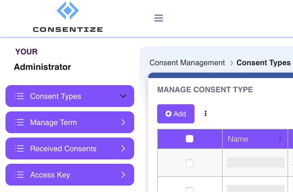 Consent Management - Consent Management - Web Portal
